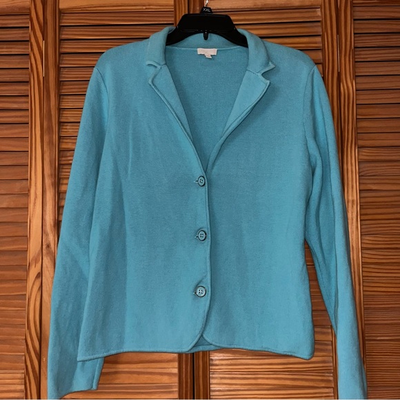Talbots | Sweaters | Talbots Turquoise Front Buttons Cotton Sweater ...